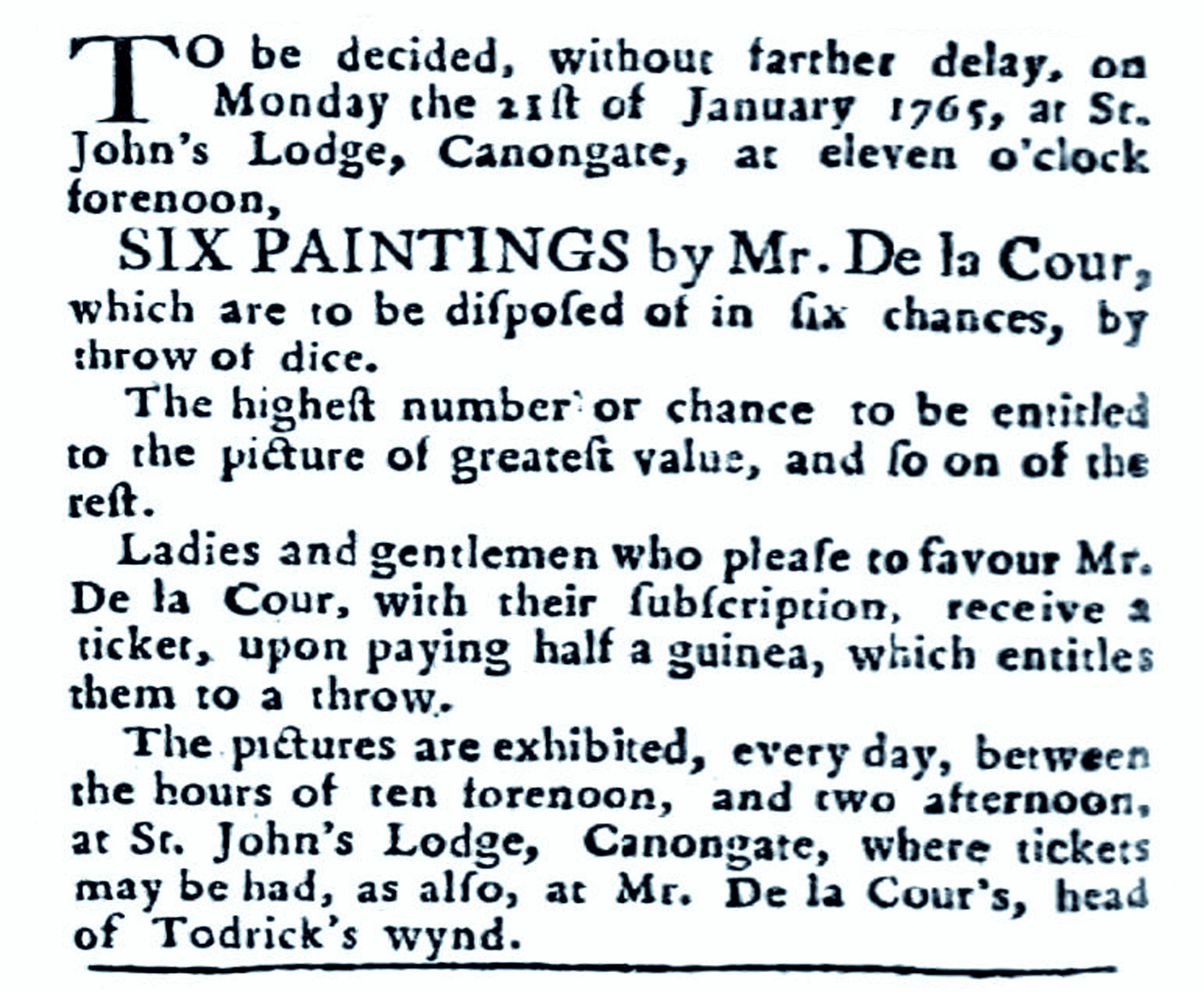 William Delacour, Edinburgh (3) – Hole Ousia