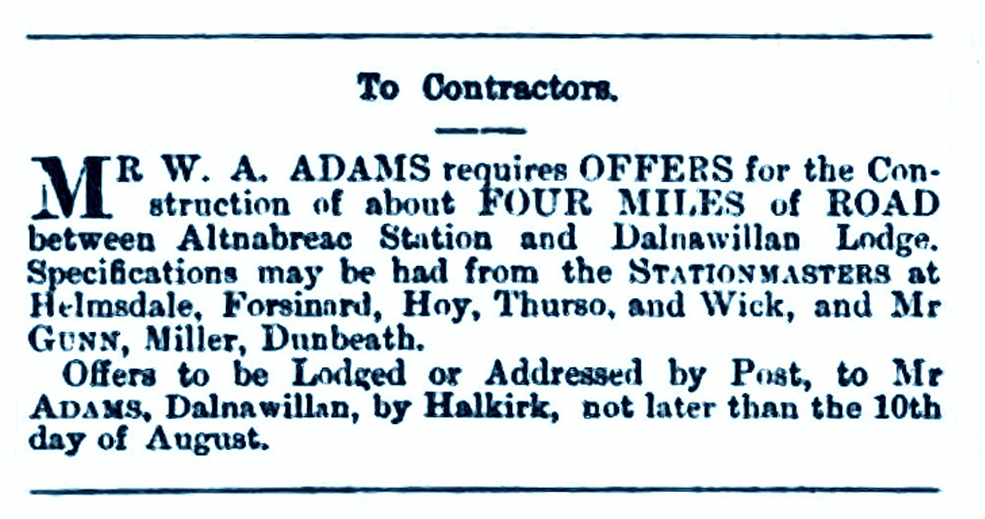 August 1876 Altnabreac station to Dalnawillan Lodge – Hole Ousia