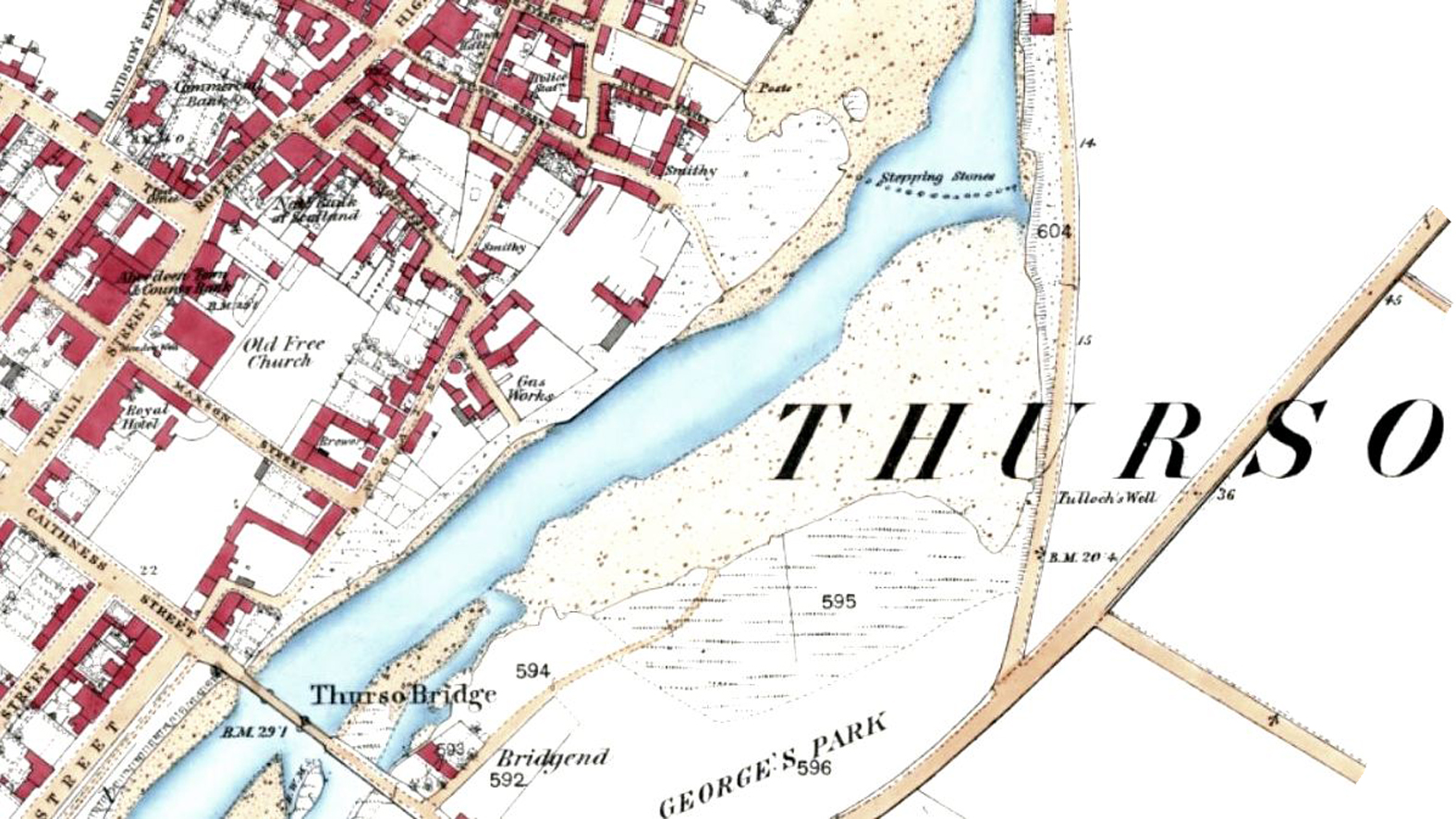 Thurso, 1873 Os map – Hole Ousia