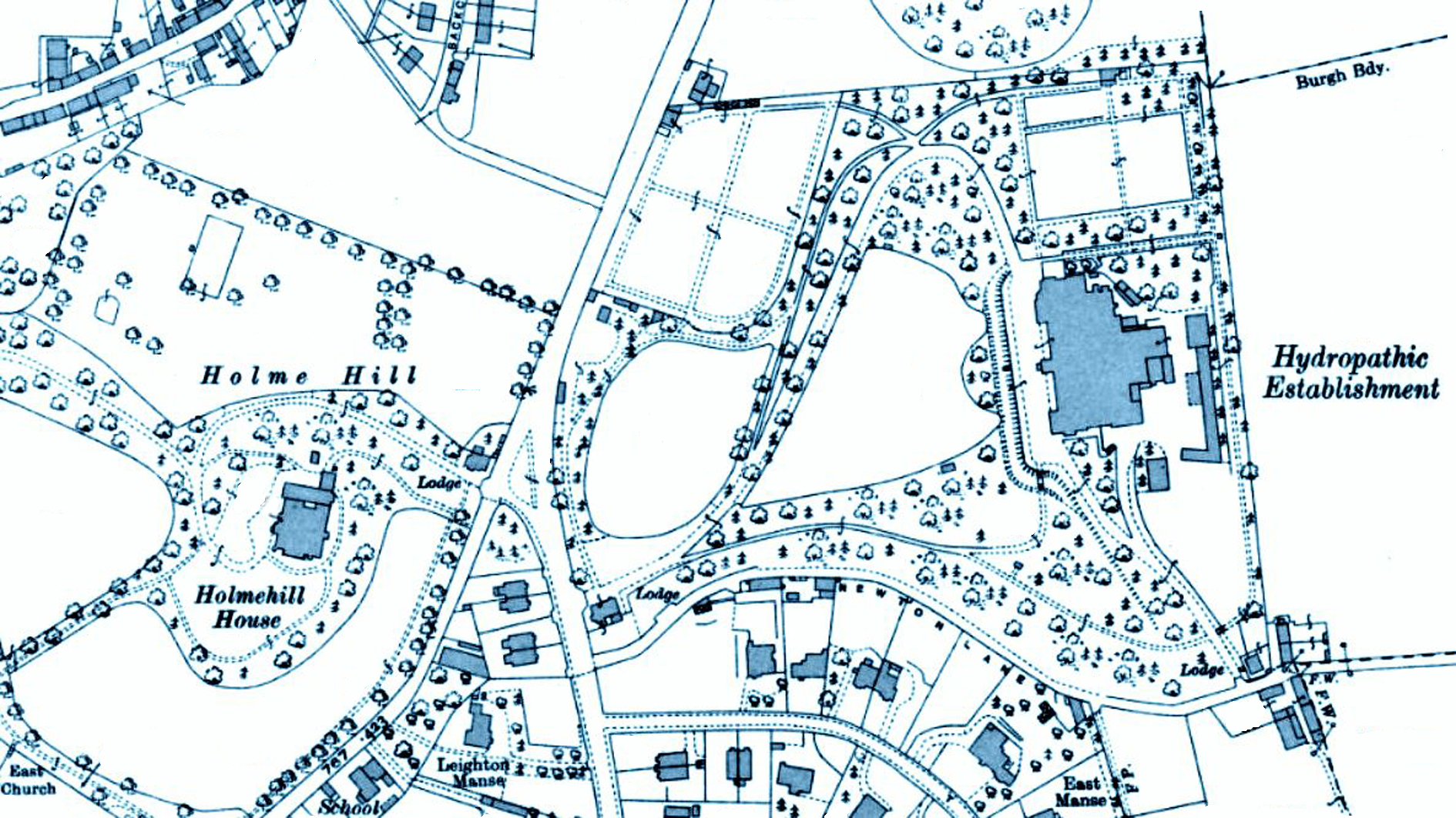 Holme Hill, Dunblane, 1932 OS map – Hole Ousia