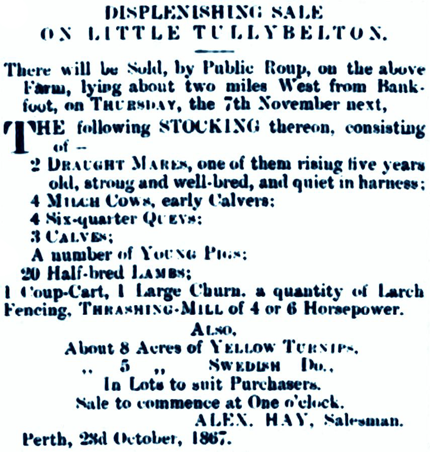 1867 Little Tullybelton – Hole Ousia