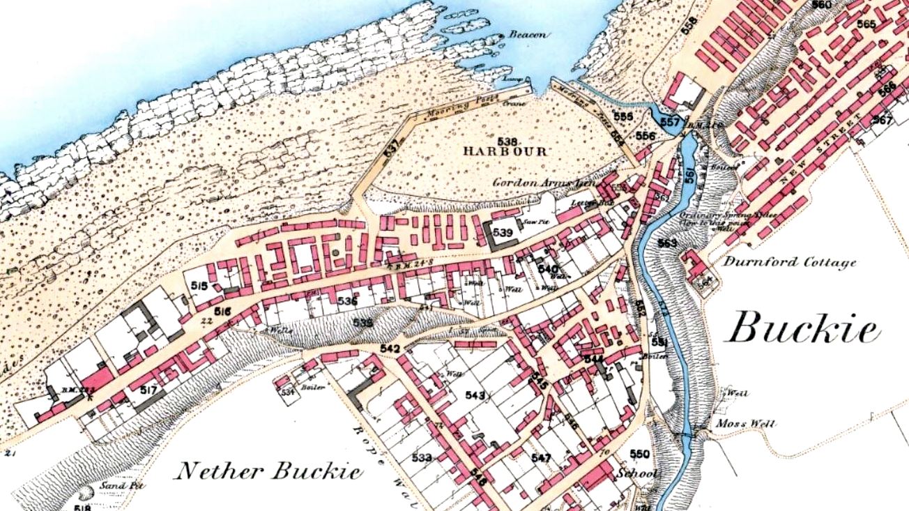 Buckie OS map – Hole Ousia