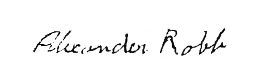 South Miton cottage – Alexander Robb signature – Hole Ousia