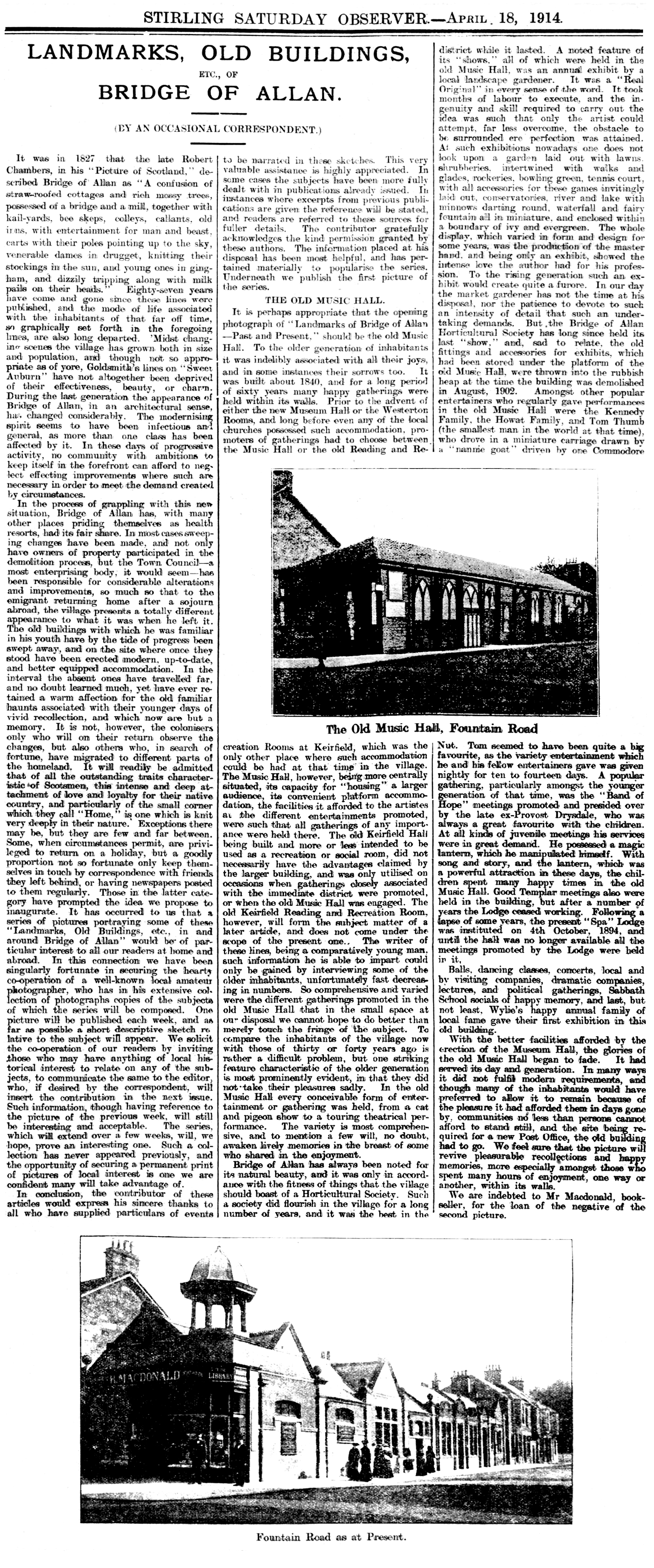 Bridge of Allan Music Hall – Dr Welsh Trust