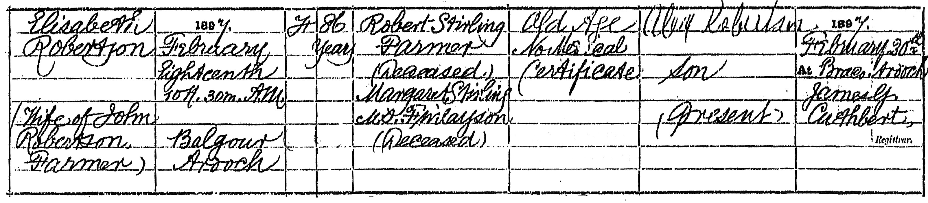 Elizabeth Stirling 1897c – Hole Ousia