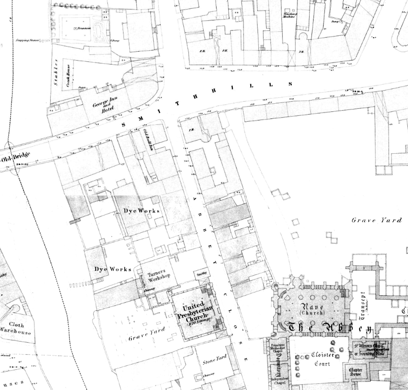 Smithhills, Paisley – OS map 1858 – Hole Ousia