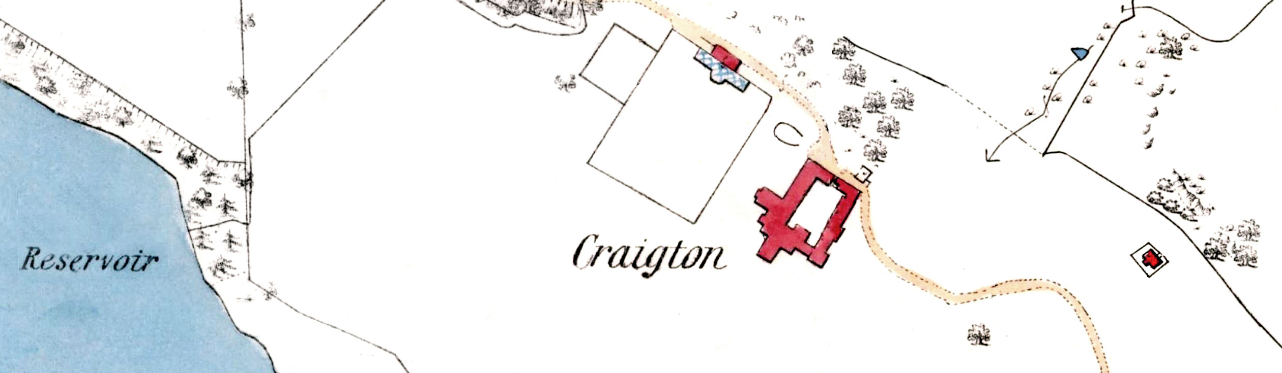 1861 OS map , Craigton House, Fintry – Hole Ousia