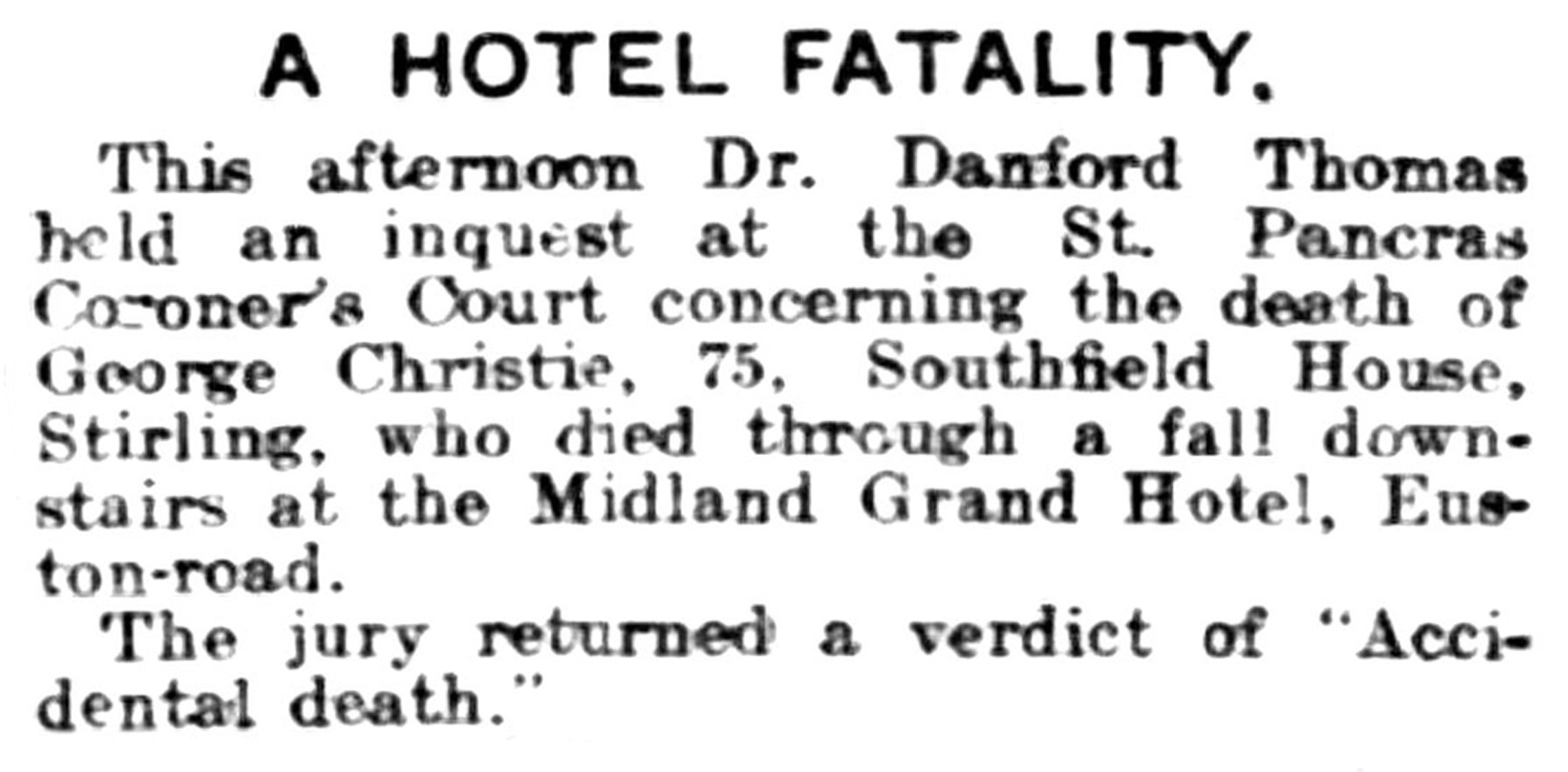 21 July 1902 – George Christie, former Provost of Stirling – Hole Ousia