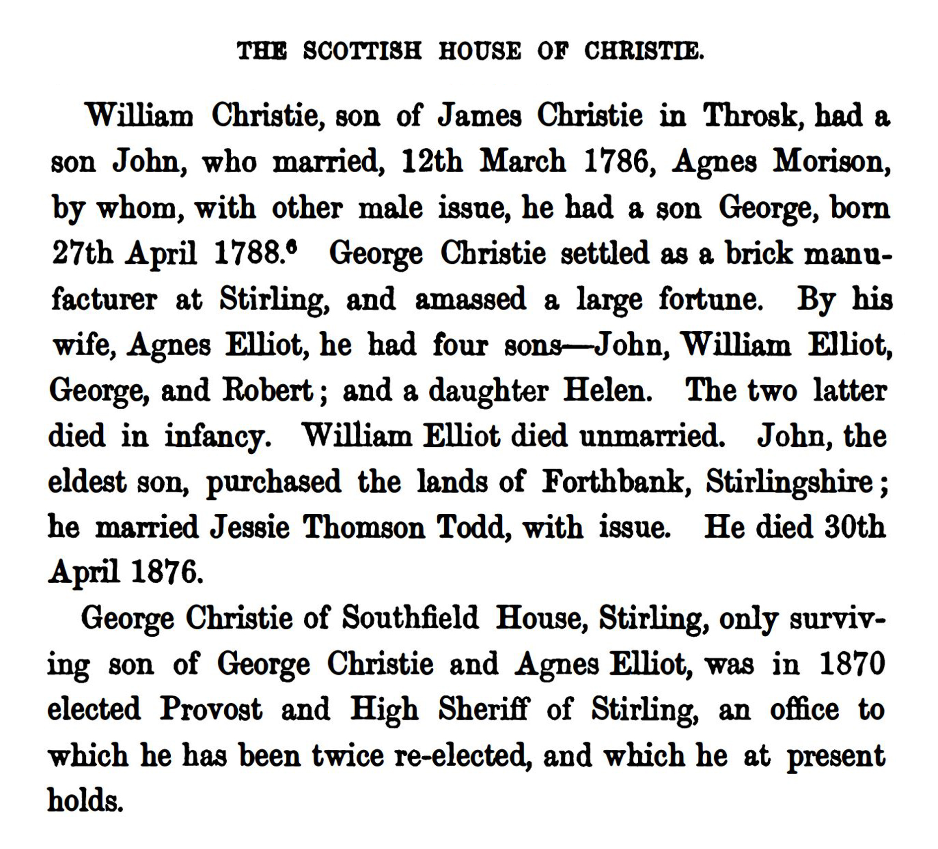 Rev Charles Rogers – The House of Christie – Provost George Christie ...