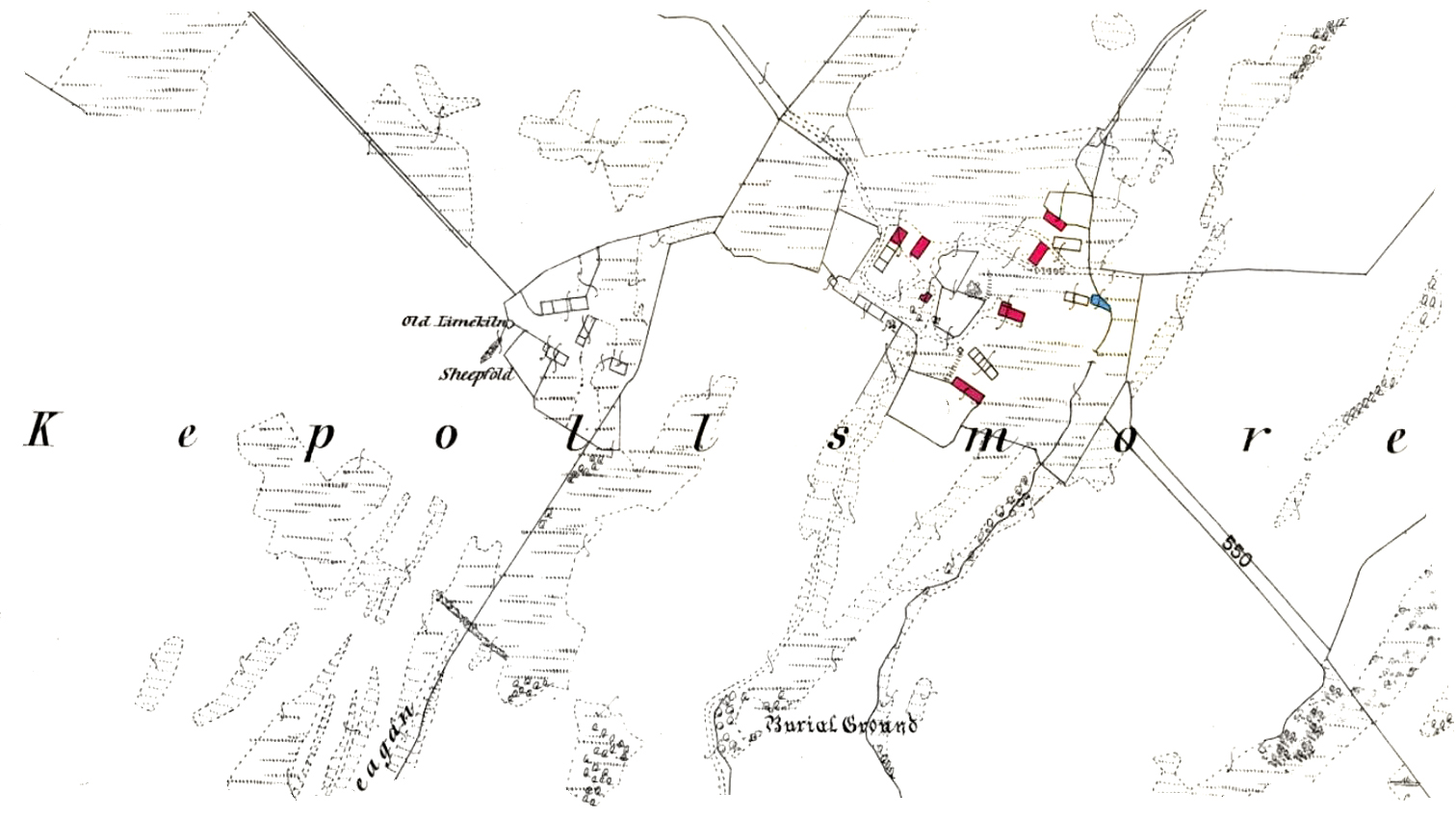 Keppelsmore, Islay, OS map 1878 – Hole Ousia
